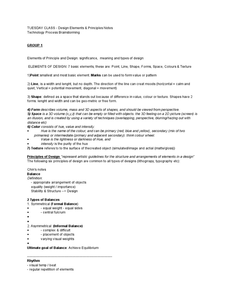 Design Elements & Principles Overview | PDF | Shape | Texture Mapping