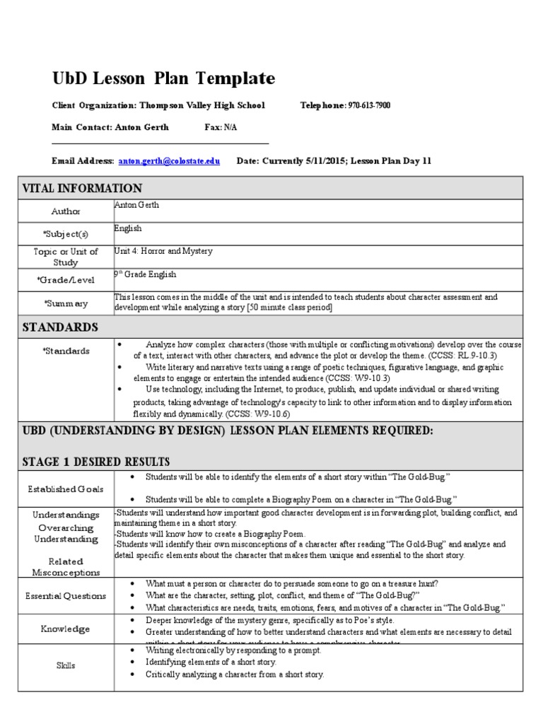 Ubd Lesson Plan Day 11 | PDF | Lesson Plan | Communication