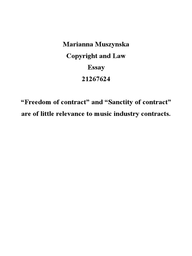Freedom of Contract in English Law | PDF | Liberty | Sociological Theories