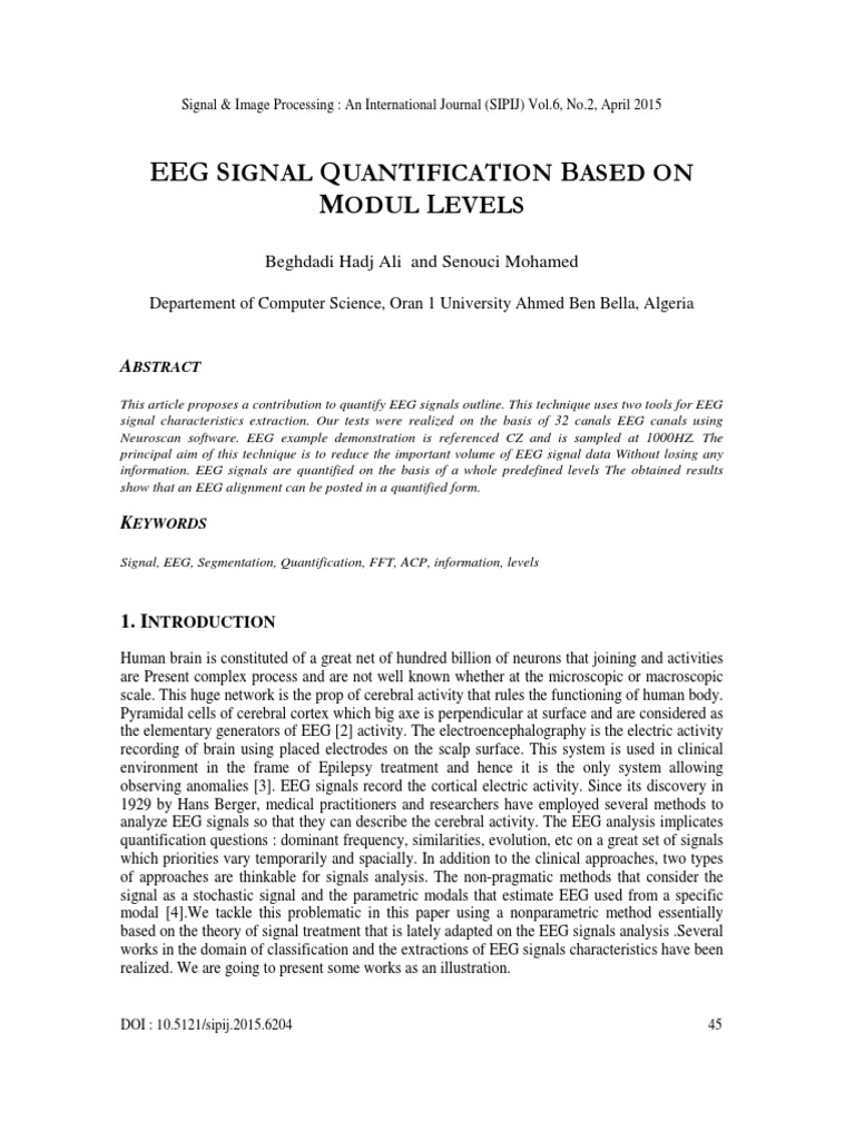 Eeg Signal Quantification Based On Modul Levels | PDF | Electroencephalography | Signal ...