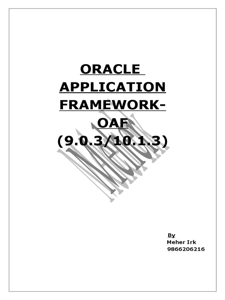 Oaf Training Pdf Web Application Model View Controller