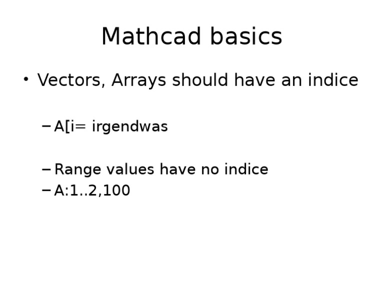 Mathcad Vectors | PDF