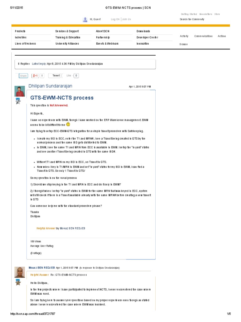 Gts Ewm Ncts Process | PDF | Information Technology Management | Areas ...