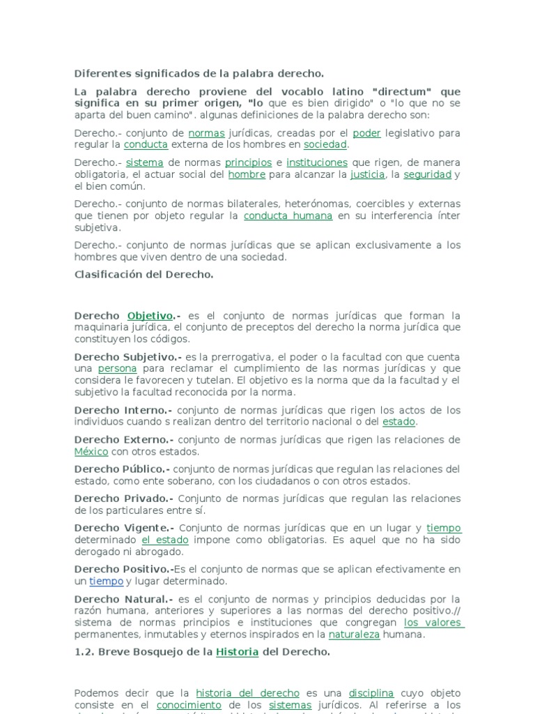 Diferentes Significados de La Palabra Derecho | PDF | Caso de ley ...
