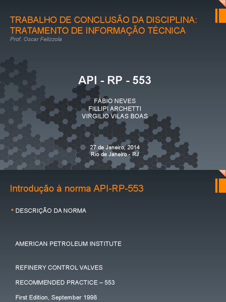 Trabalho - API-RP-553 - V4 Final | PDF | Corrosão | Pressão