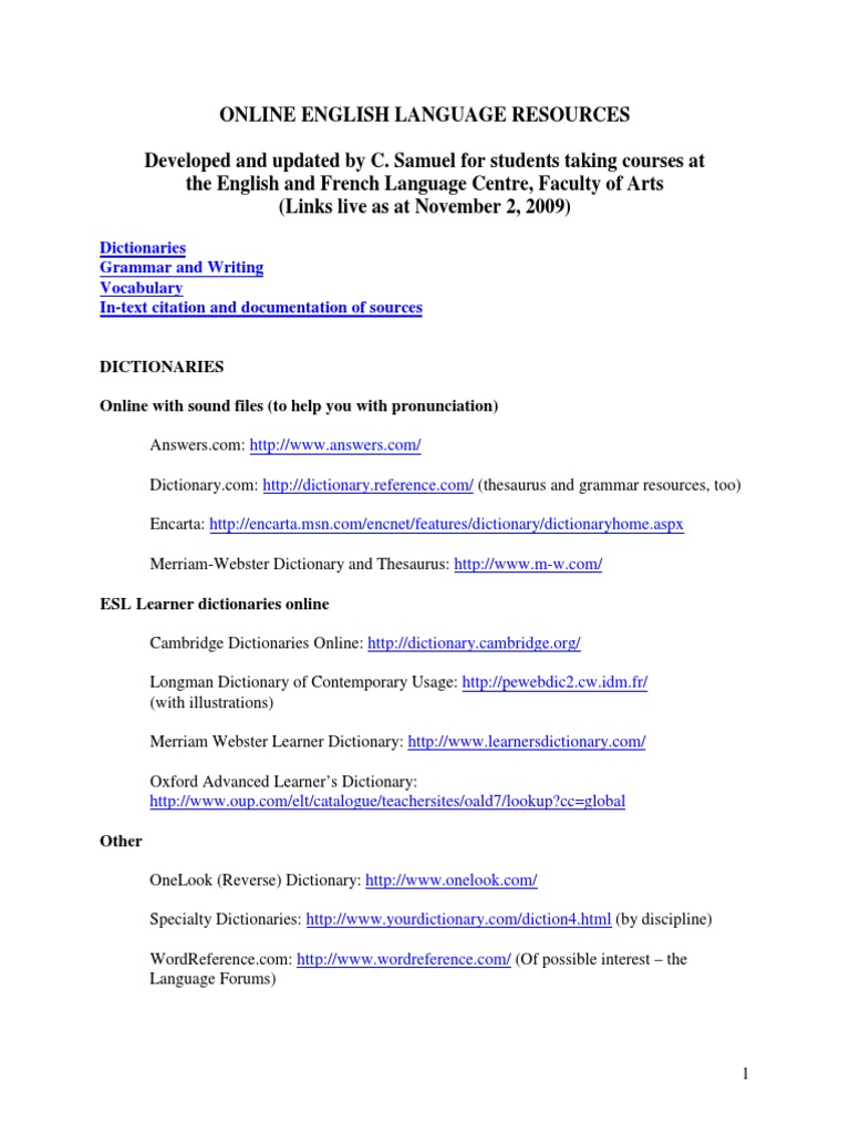 Recursos Ingles Nov09 | PDF | Verb | English Language