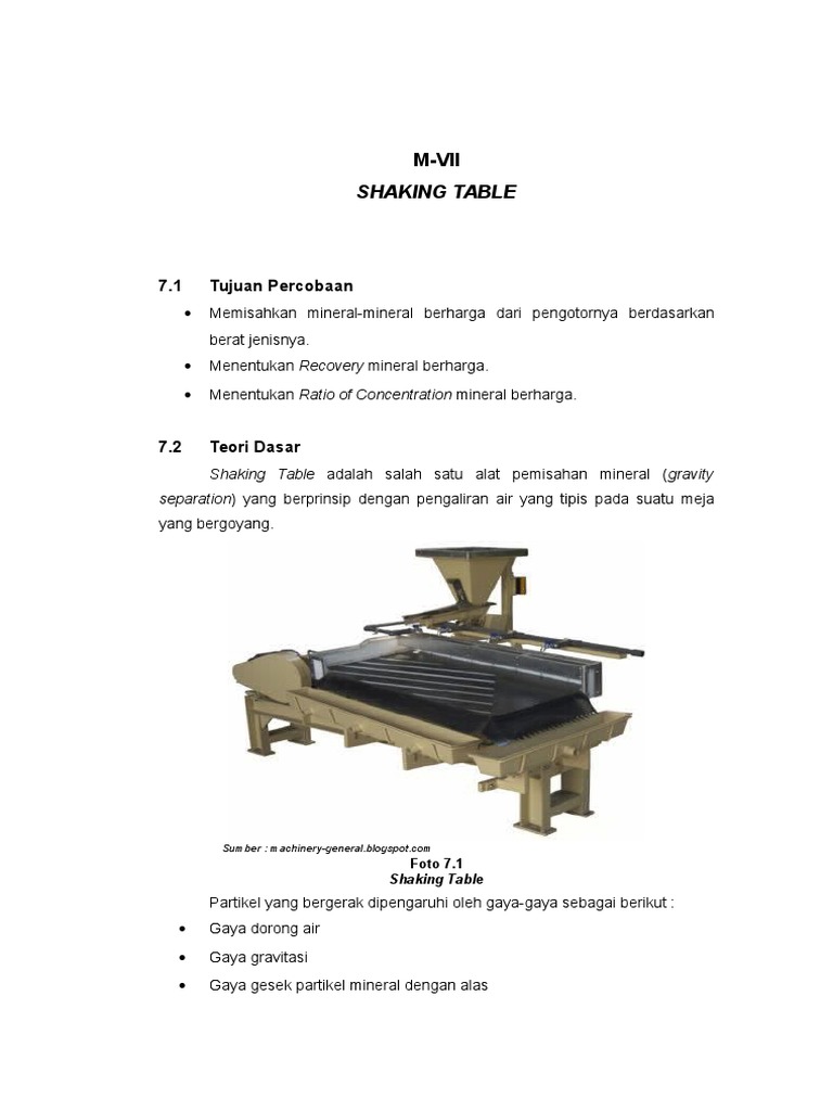 Prinsip dan Proses Shaking Table | PDF | Sains & Matematika | Teknologi ...