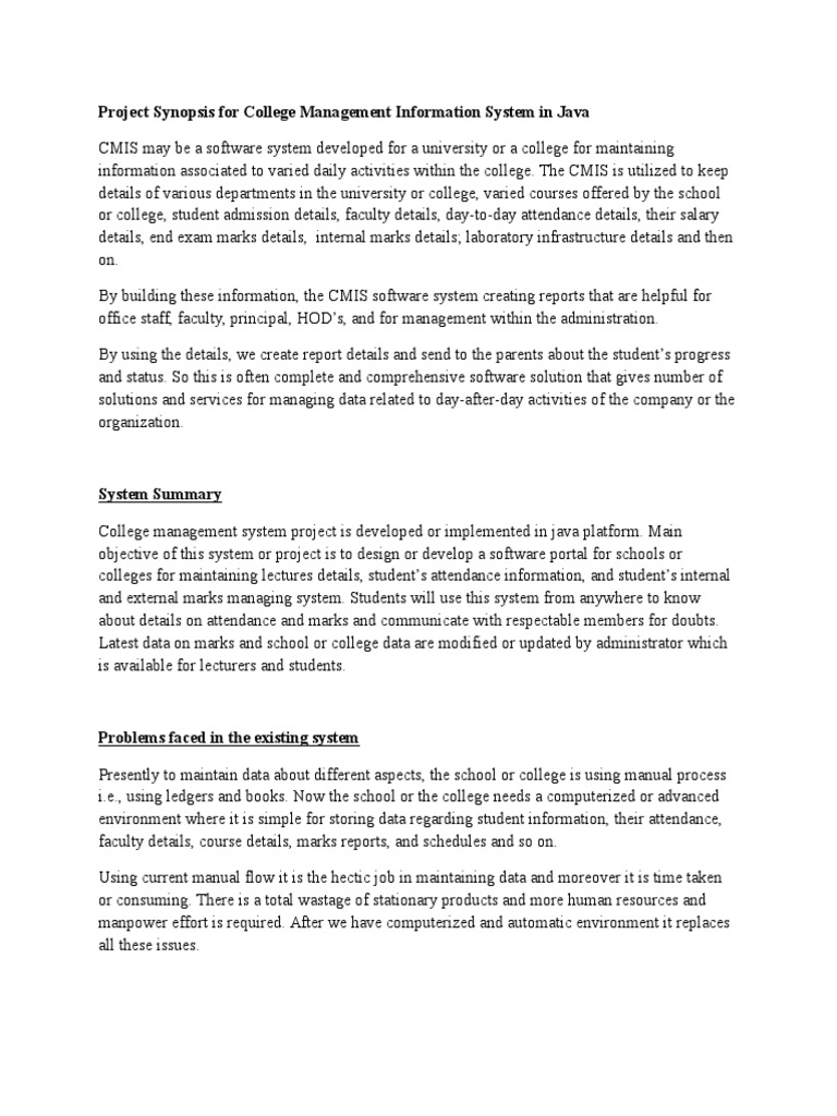 College Management System Overview | PDF | Software | Information ...
