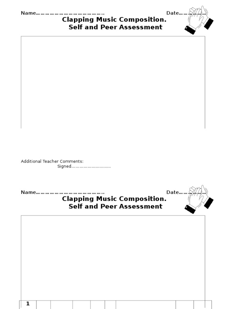 Clapping Music Composition Assessment | PDF