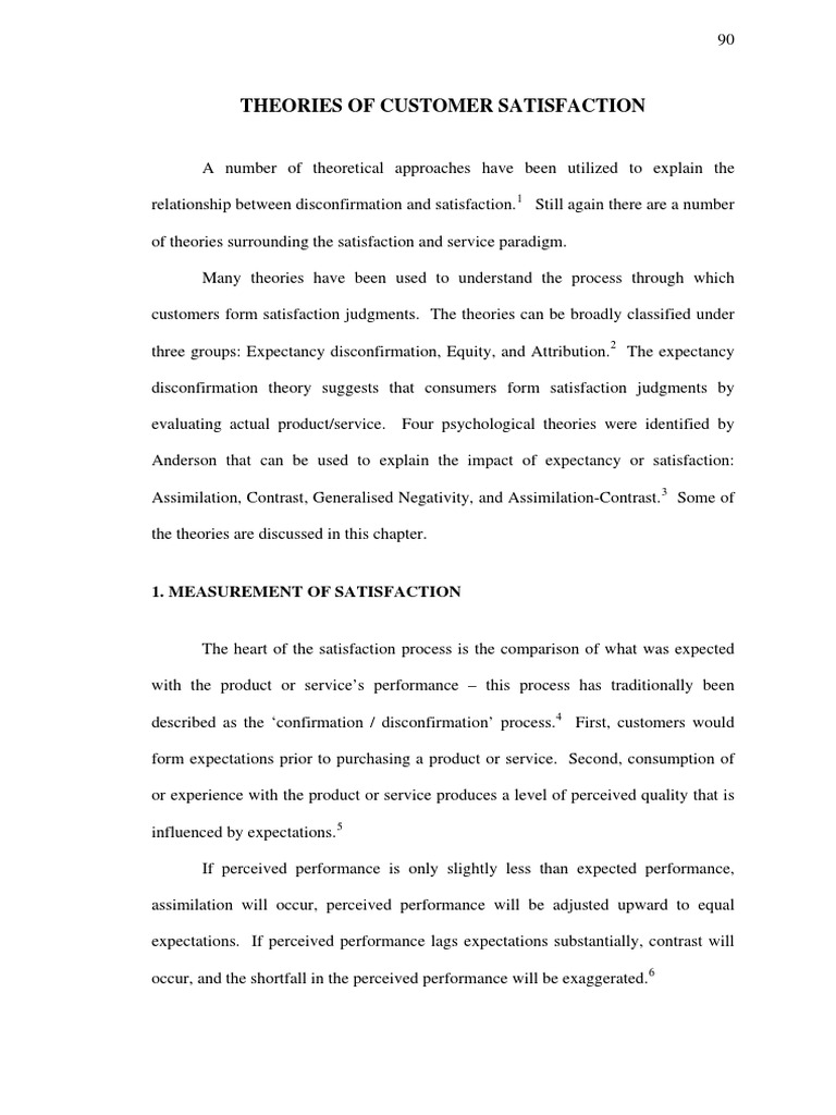 Customer Satisfaction Theories PDF | PDF | Business