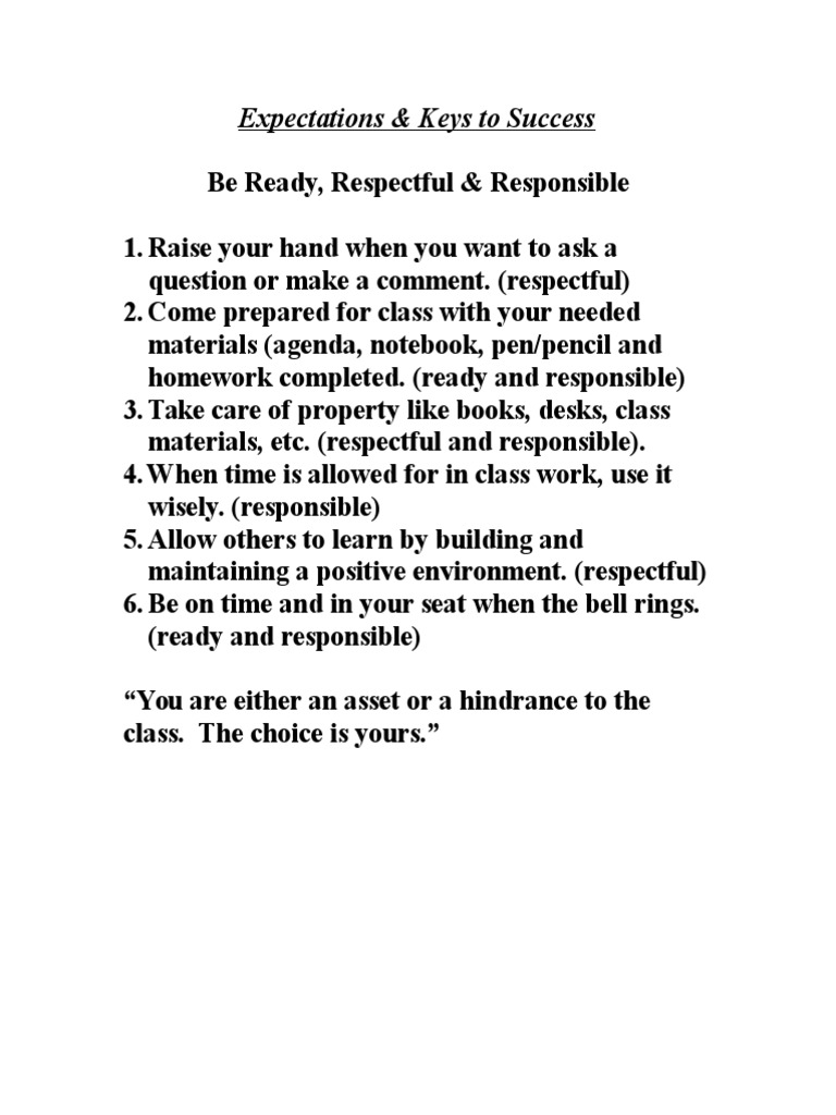 Classroom Success Guidelines | PDF | Career & Growth