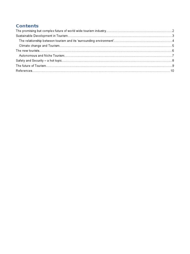 Future Trends in Global Tourism Industry | PDF | Tourism | Global Warming