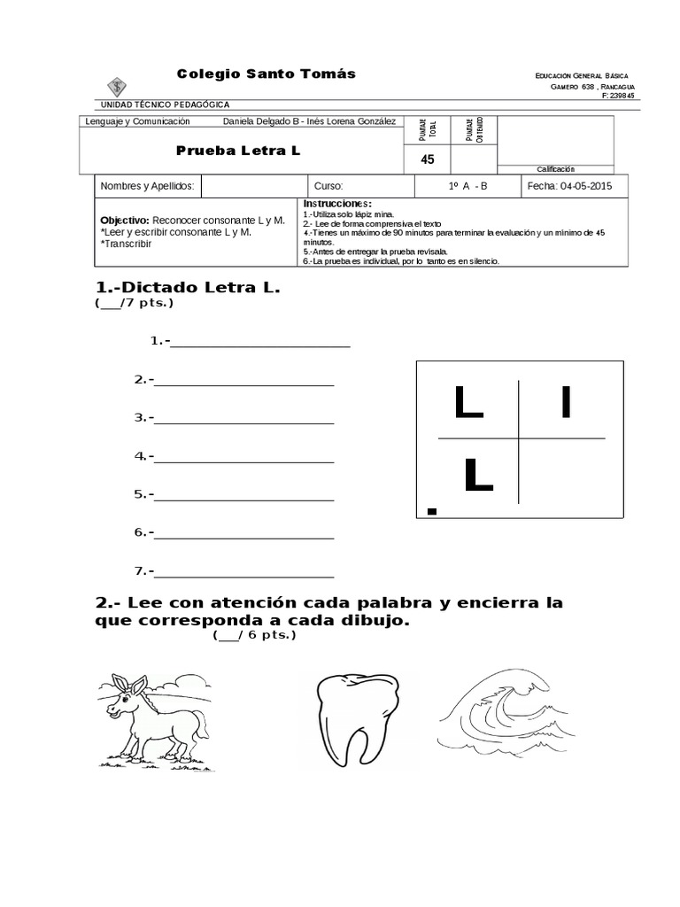 Prueba Letra L