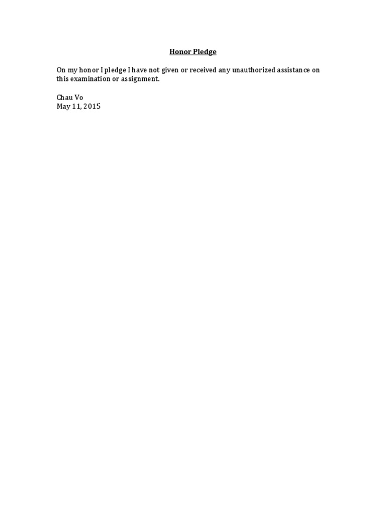 Honor Pledge | PDF