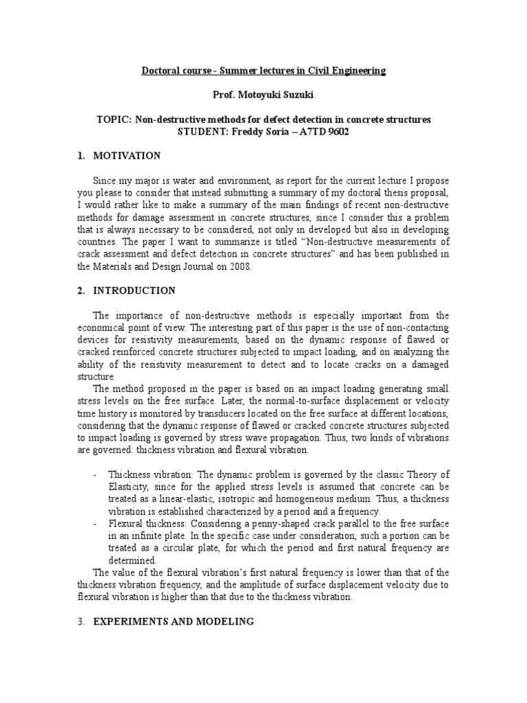 Detection And Localization Of Cracks In Concrete Structures Using Non Destructive Impact