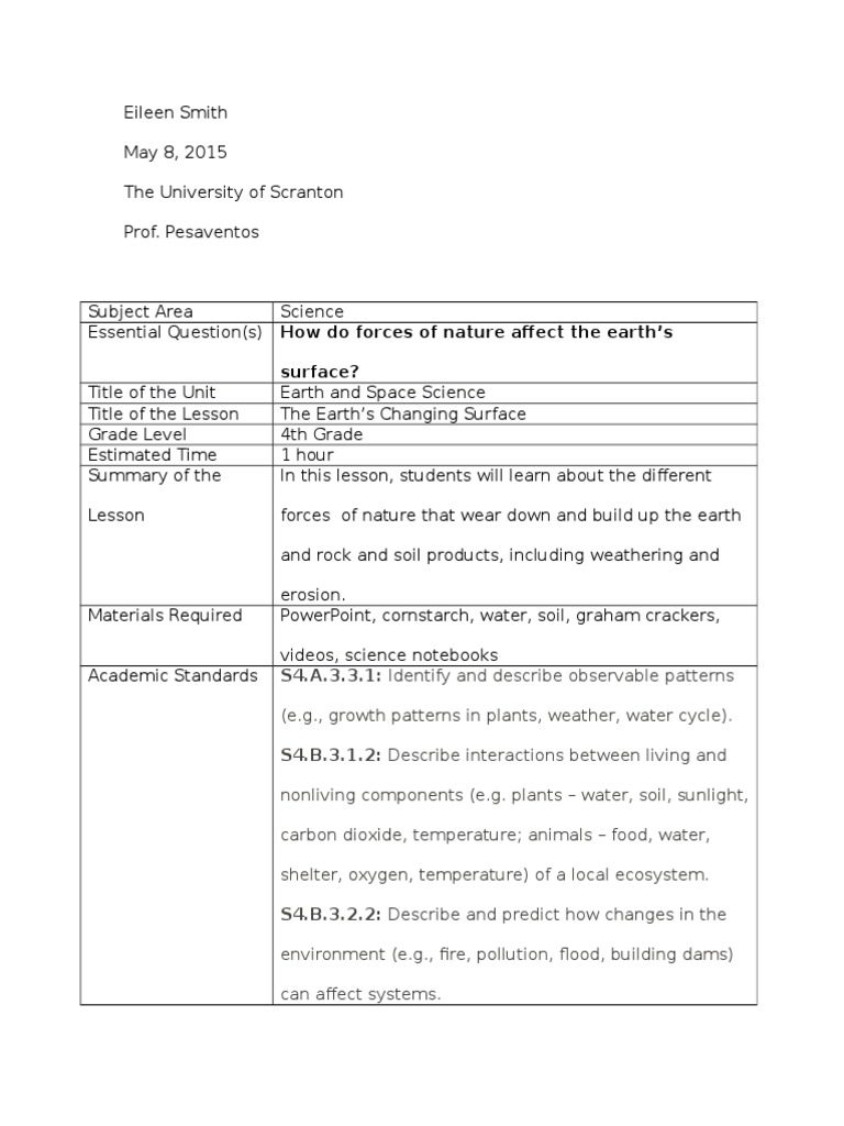 Forces Shaping Earth's Surface: 4th Grade | PDF | Earthquakes | Rock ...