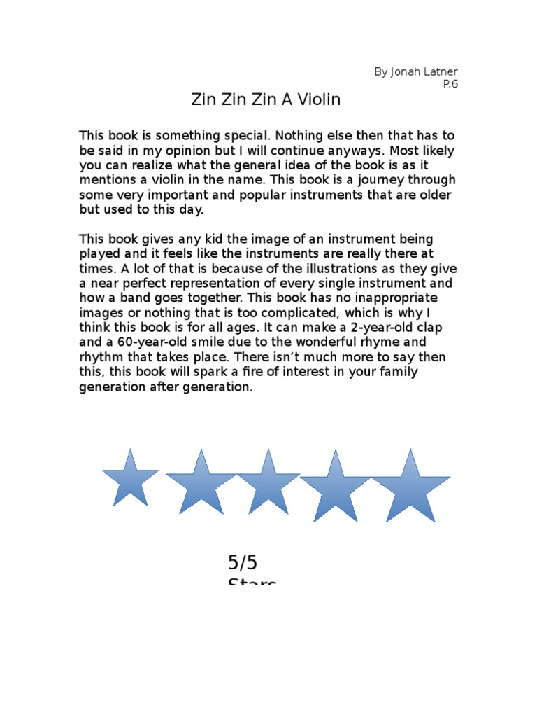 Zin Zin Zin A Violin | PDF