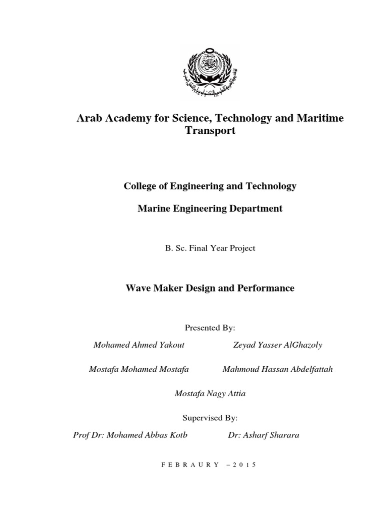 Wave Maker Design And Preformance Pdf Applied And Interdisciplinary
