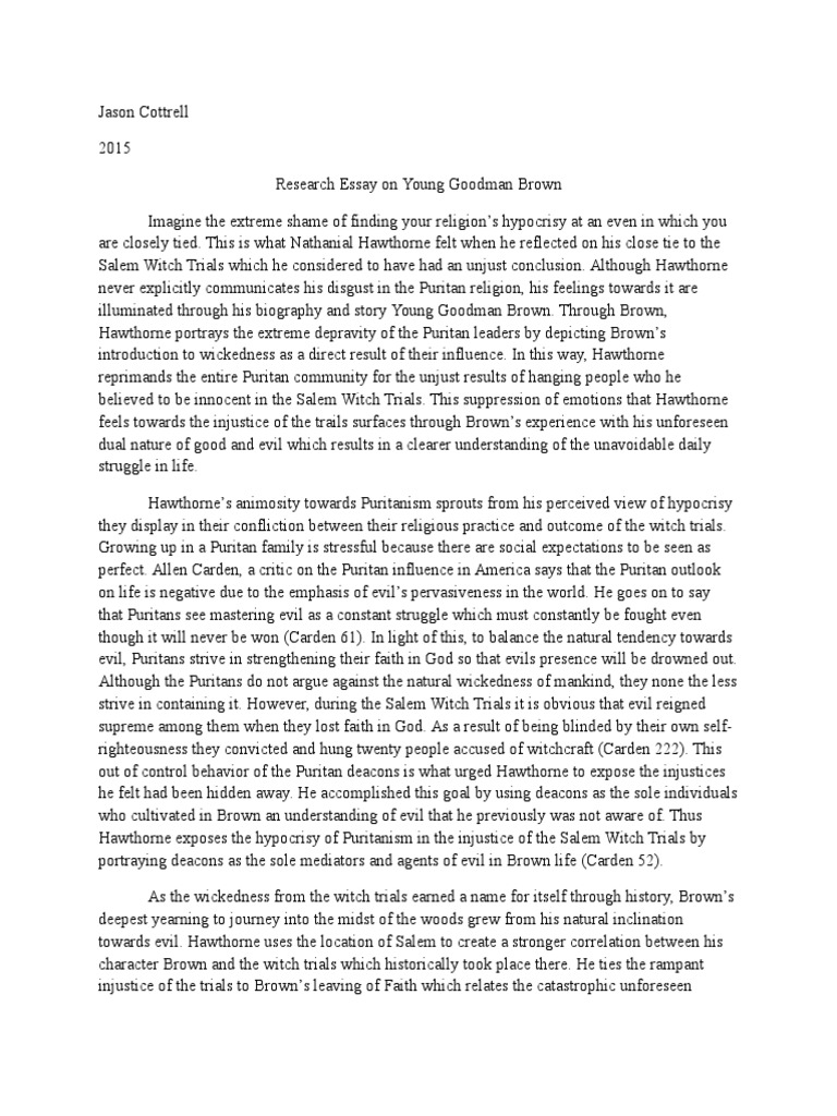 Young Goodman Brown | PDF | Nathaniel Hawthorne | Evil