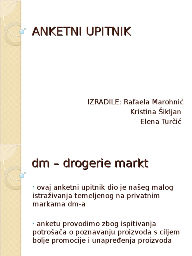 Anketni Upitnik | PDF