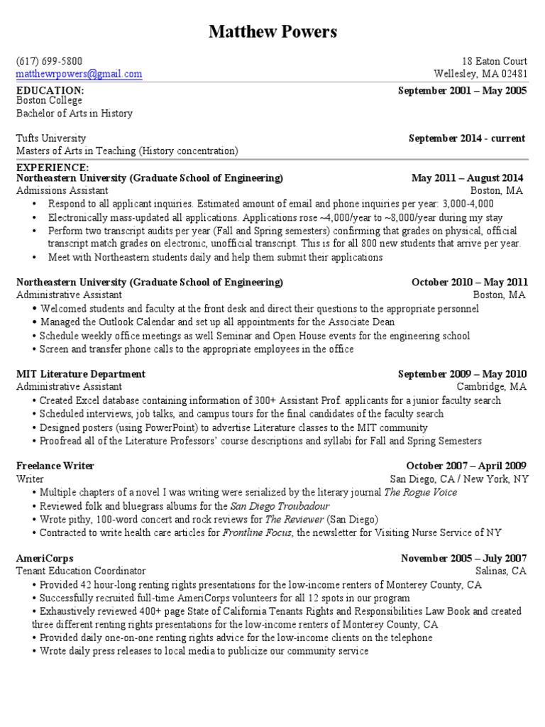 Matts Resume | PDF | Massachusetts Institute Of Technology | Graduate ...