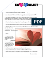 Act 1 Questions for Romeo and Juliet | PDF | Characters In Romeo And ...