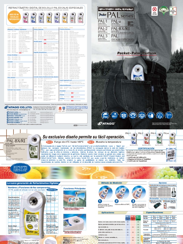 Atago Manual | PDF | Elementos metálicos | Conjuntos de elementos químicos