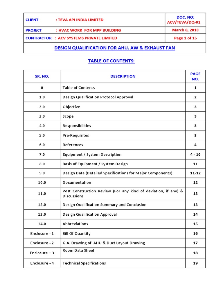 Design Qualification | PDF | Heating, Ventilating, And Air Conditioning ...