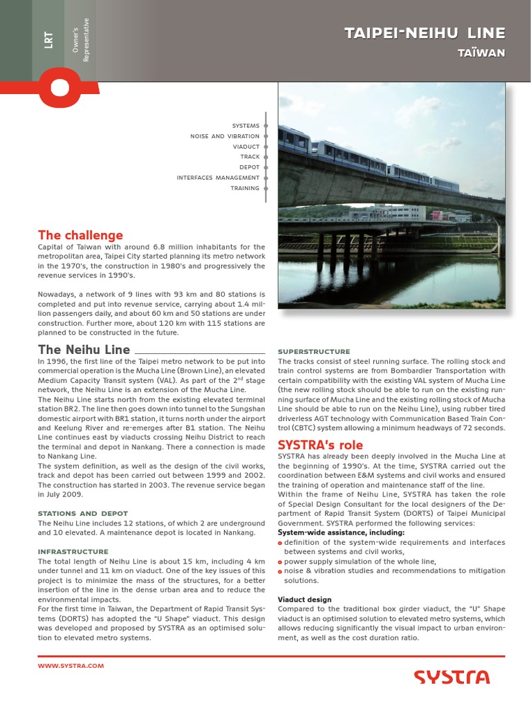 SYSTRA's Role in the Design and Construction of the Neihu Line ...