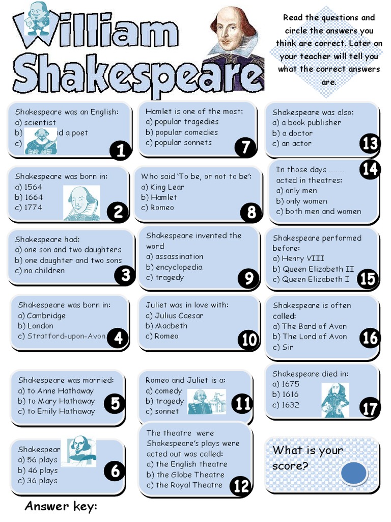 Shakespeare Quiz | PDF | William Shakespeare | Poetry
