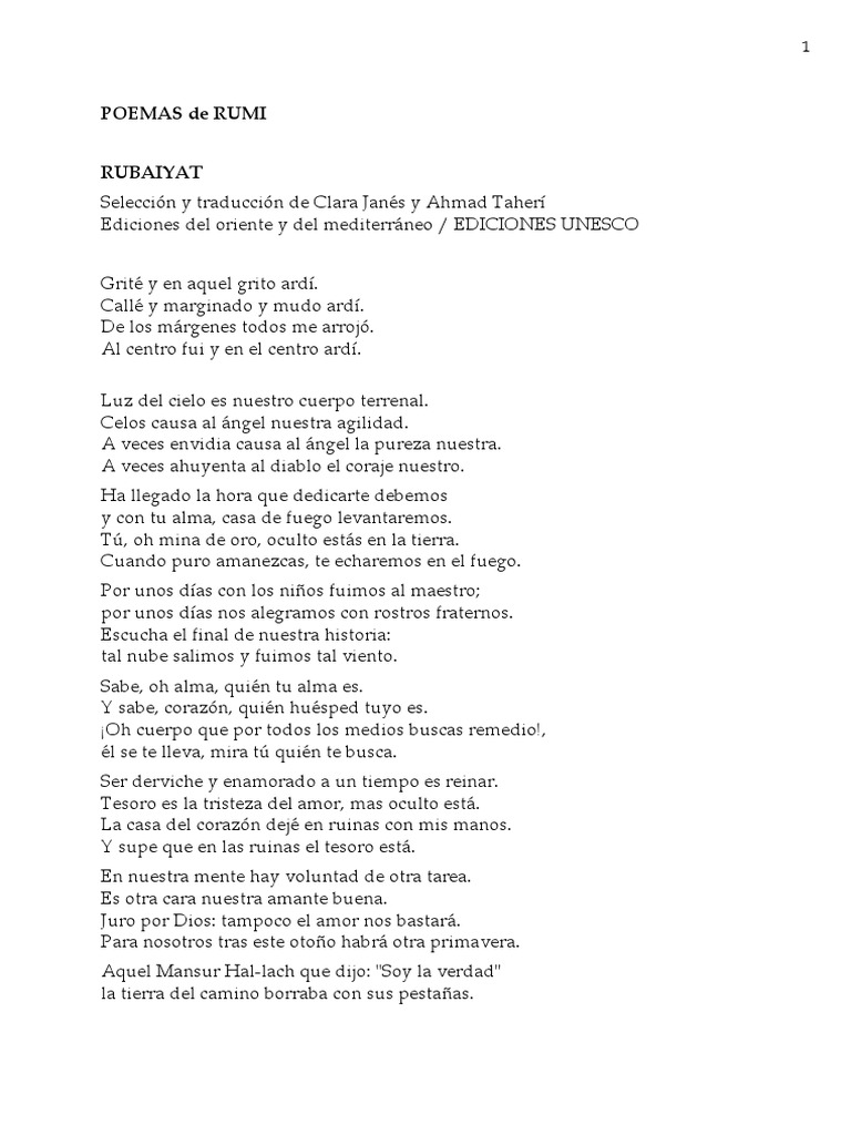 Poemas de Rumi: Luz del Alma | PDF | Vino | Rumi