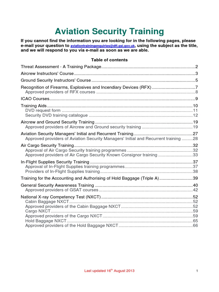 Aviation Security Training | PDF | Airport Security | Aircraft Hijackings