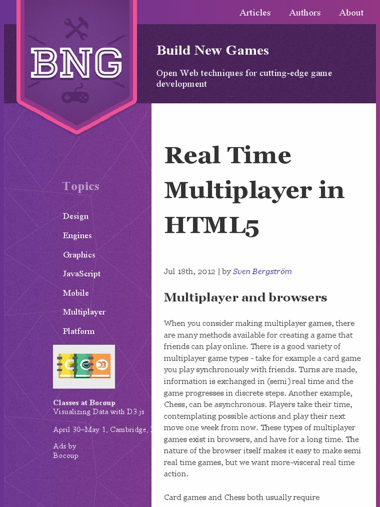 Real-Time Multiplayer HTML5 Guide | PDF | Lag | Web Server