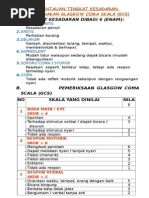 Tabel Skor Pemeriksaan GCS | PDF
