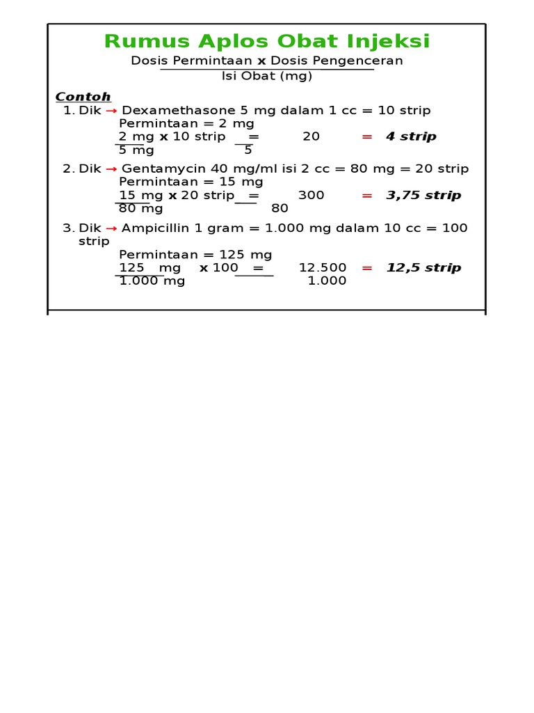 PERHITUNGAN Aplos Obat | PDF