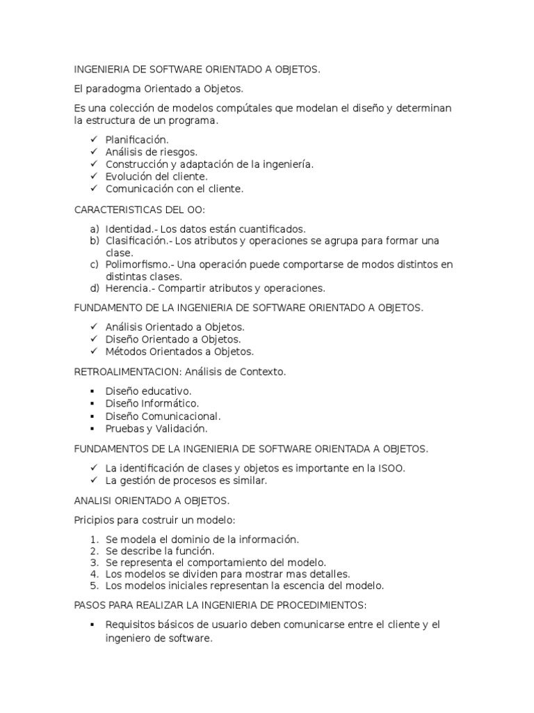 Ingenieria De Software Orientado A Objetos Pdf Programación 8798