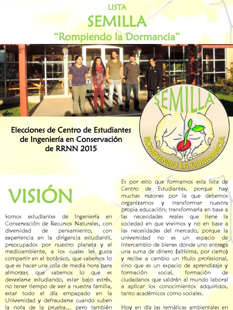 Programa Lista Semilla. Elecciones CEICON | PDF | Universidad | Ingeniería
