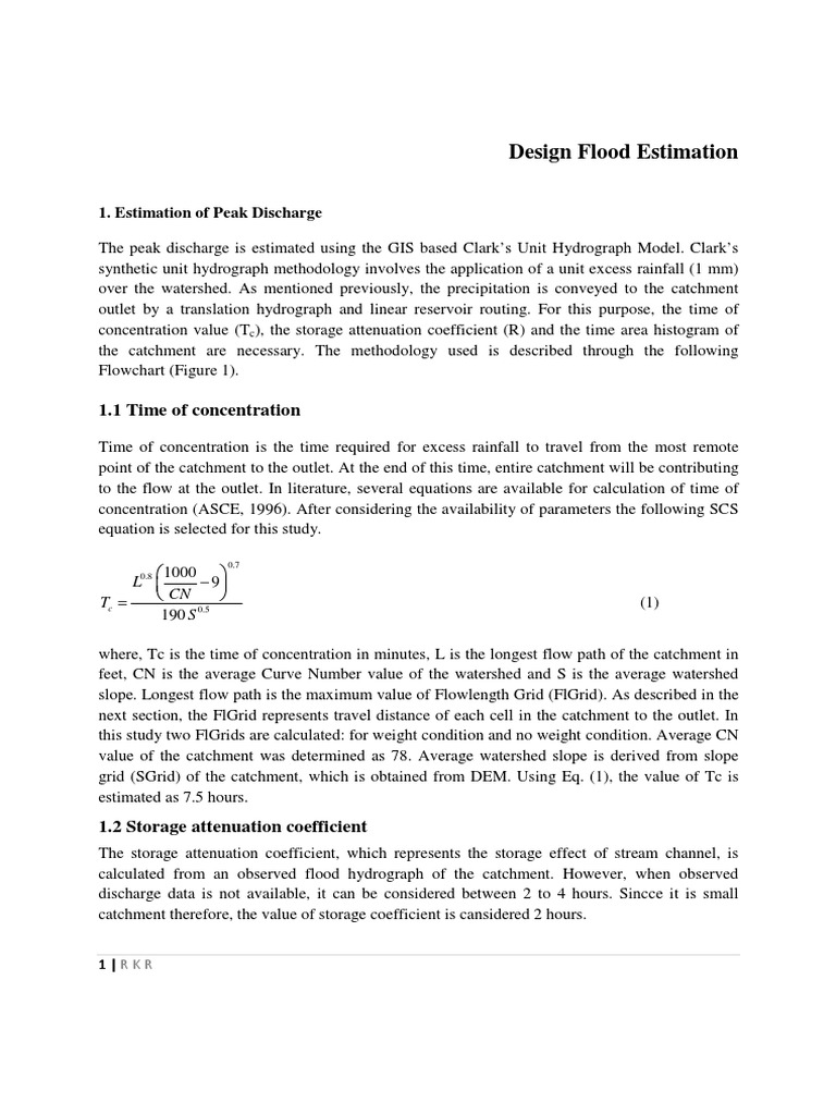 Design Flood Estimation Pdf Drainage Basin Hydrology