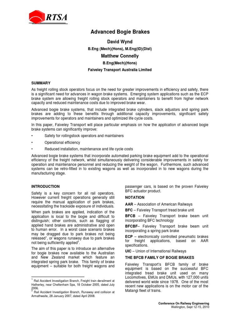 Advanced Bogie Brake Systems Overview | PDF | Rail Transport | Train