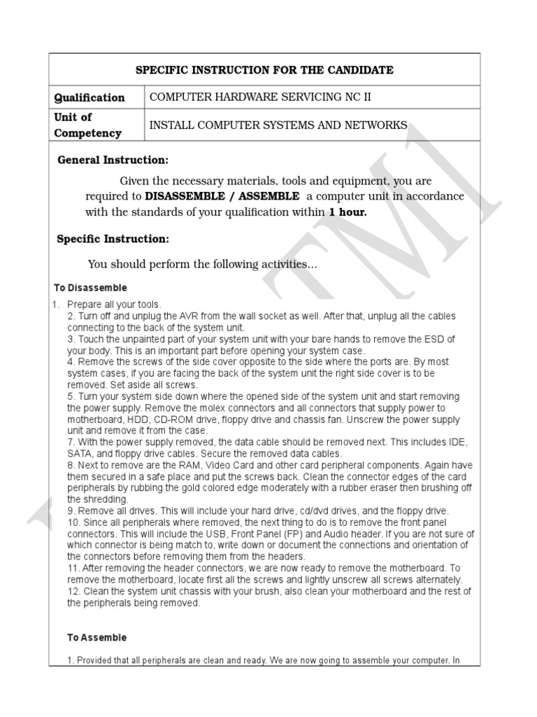 Specific Instructions For The Candidate | PDF | Electrical Connector | Usb