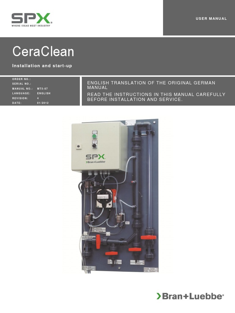 MT507EN04 CeraClean | PDF | Filtration | Dangerous Goods