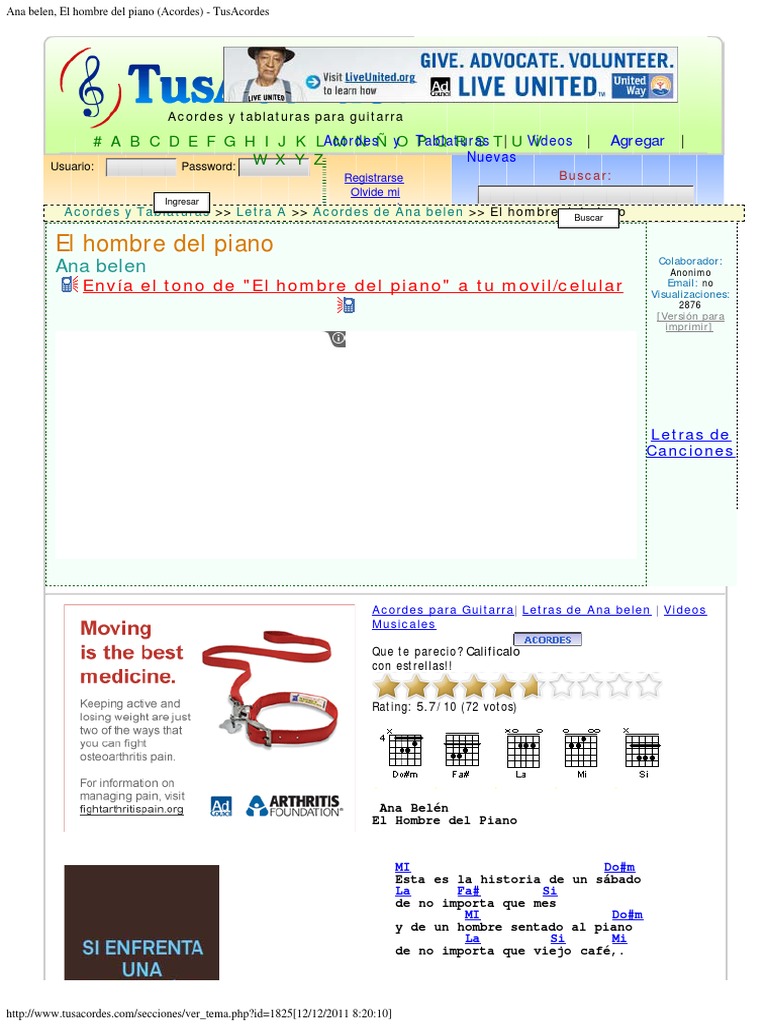Ana Belen, El Hombre Del Piano (Acordes) - TusAcordes | PDF | Acorde ...