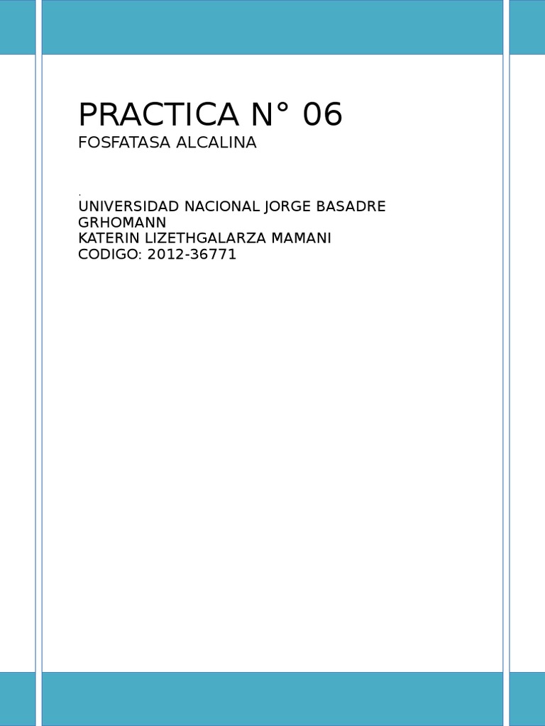 Practica N - 6 Fosfatasa Alcalina Optimizada T | PDF | Hígado | Especialidades Medicas
