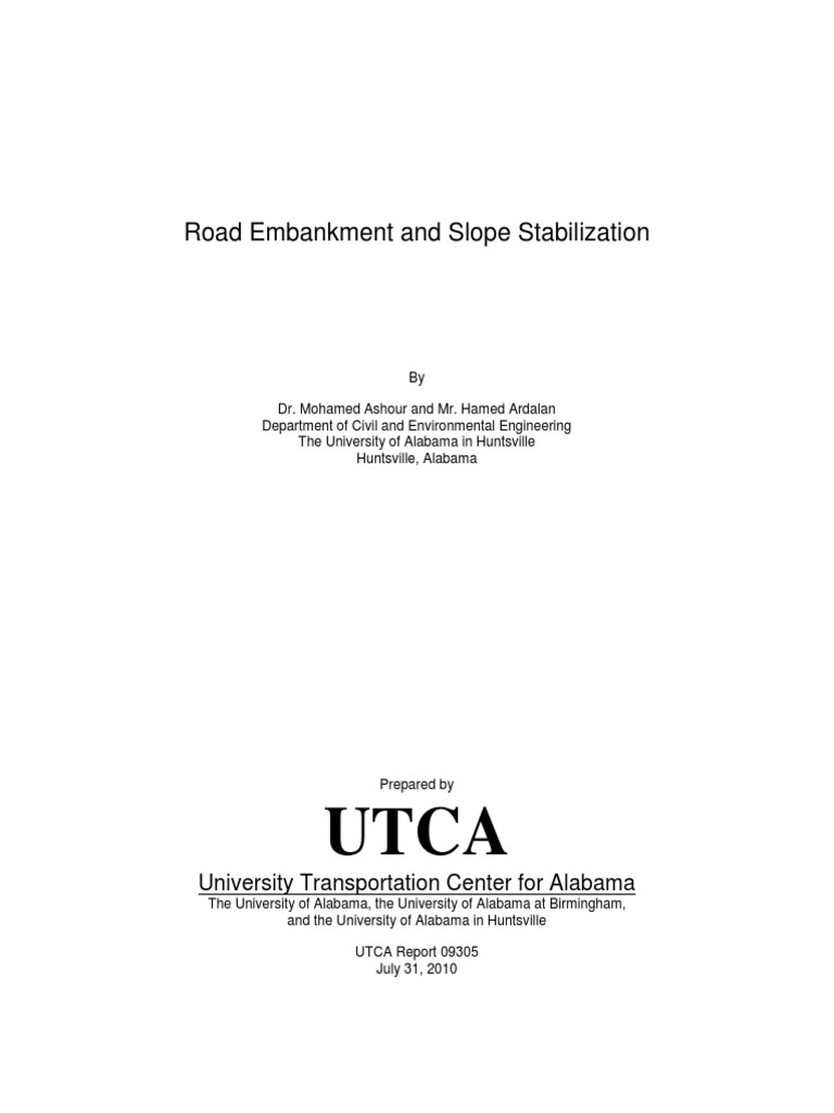 Road Embankment Slope Stabilization Techniques | PDF | Bending | Landslide