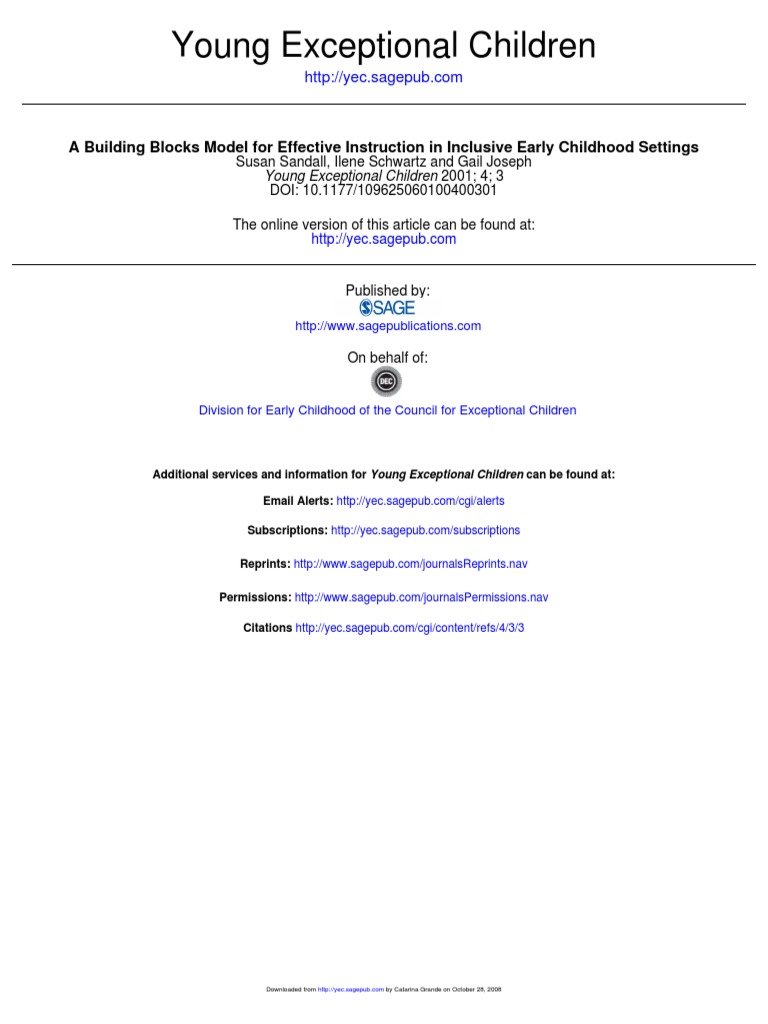 A Building Blocks Model | PDF | Inclusion (Education) | Special Education