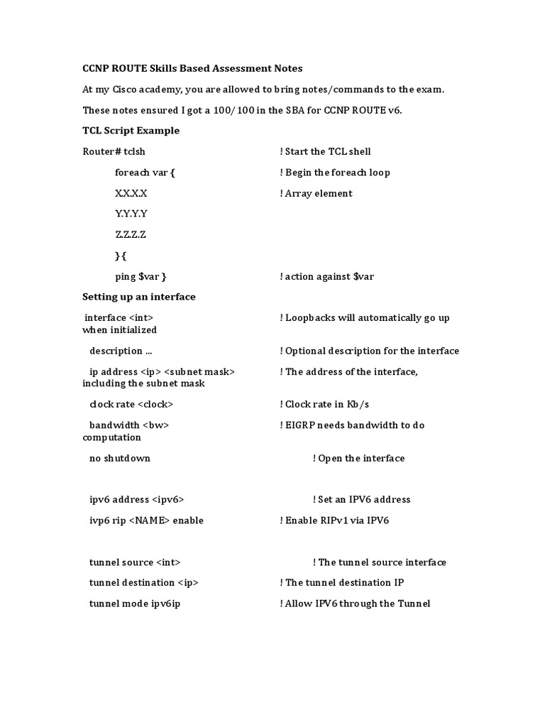 CCNP ROUTE Exam Preparation Notes | PDF | Ip Address | Router (Computing)