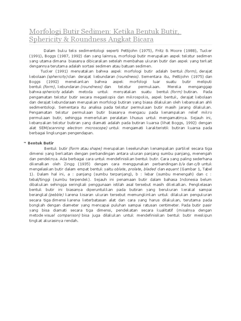 Morfologi Butir Sedimen | PDF