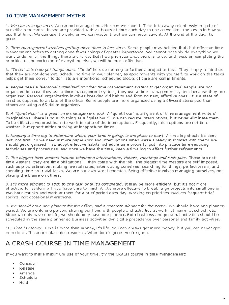 Time Management Articles | PDF | Anger | Time Management