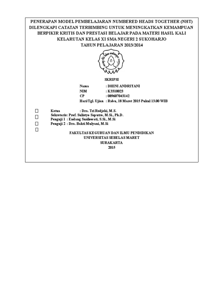 Sampul Map Ujian | PDF