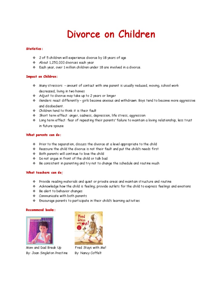 Divorce On Children Handout | PDF